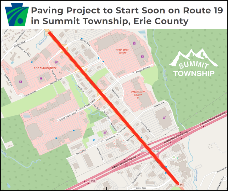 Road Work – Peach St – Summit Township, Erie County, PA